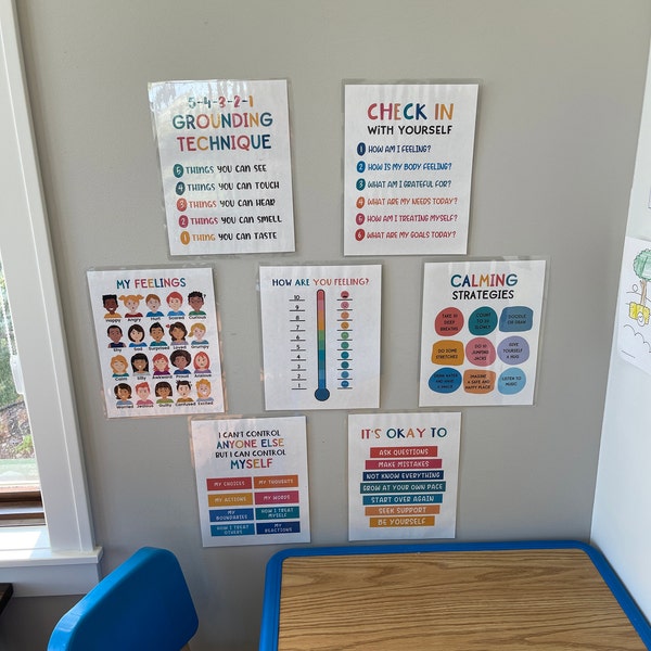 14 Calming Down Corner Decor Sign School Counselor Calm Posters Kit ...