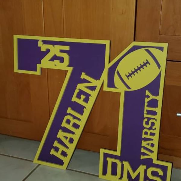 Varsity Number Graduation Gift, Senior Athlete Gift, Graduation Decor ...