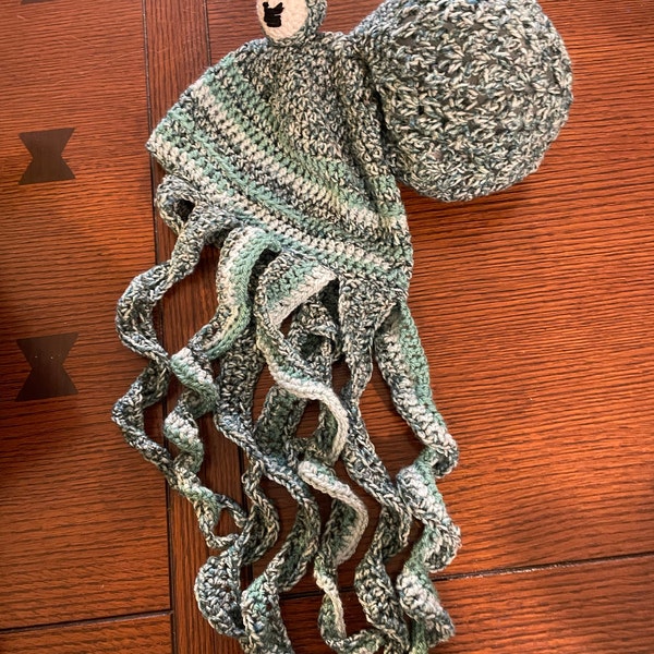 Pattern Only Crochet Octopus Hat: Cap Knit Beanie Cartoon Cute Plush ...