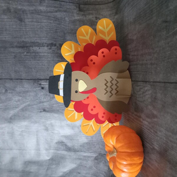 3D Cute Turkey Pop Up, Thanksgiving Turkey Centerpiece Decor Template ...
