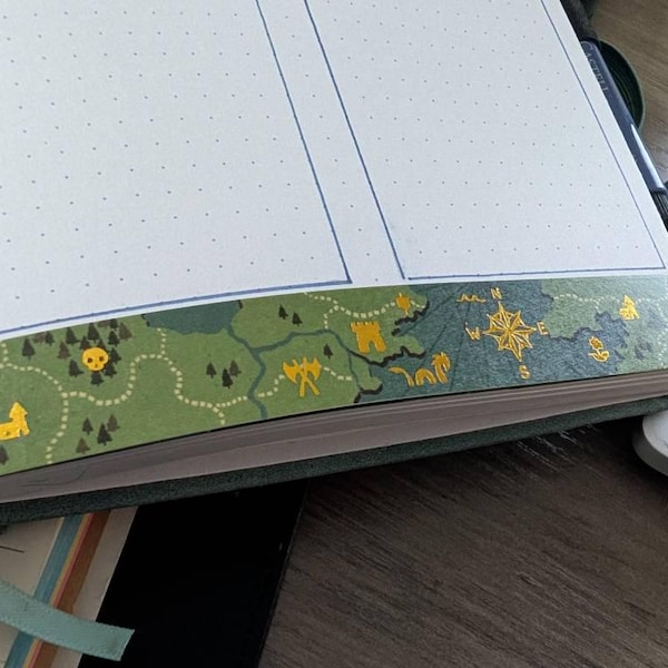 Fantasy Maps Gold Foil Printed Washi Tape, 20mm Washi Tape, Cartography ...