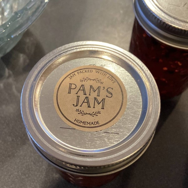 Custom Jam Packed With Love Stickers, Vintage Homemade Jam Round ...