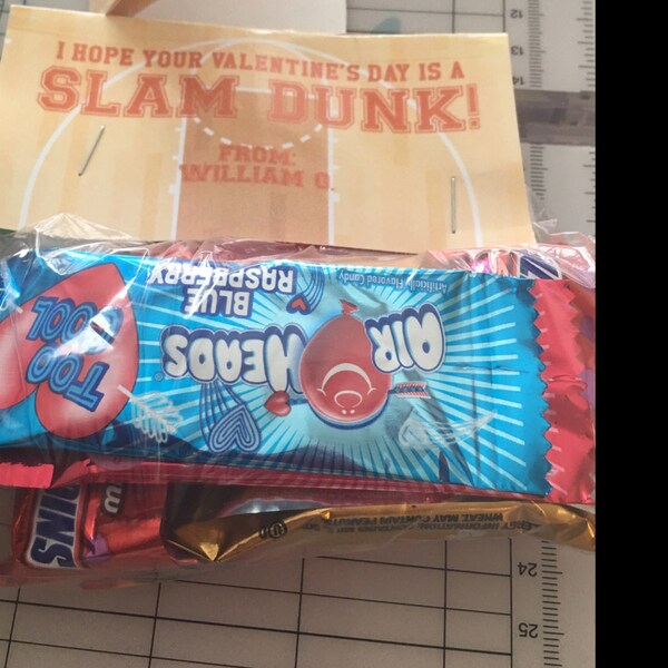 Basketball Valentine's Day Treat Bag Topper, Boy Valentine, Custom ...