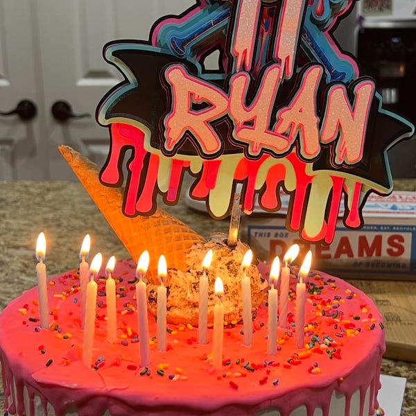 Pixel Party Mine Inspired Creep Craft TNT Birthday Banner - Etsy