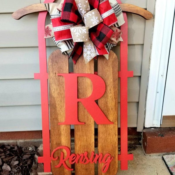 Runner Sled Holiday Layered Sign Base Hanging Vintage Style Decor ...