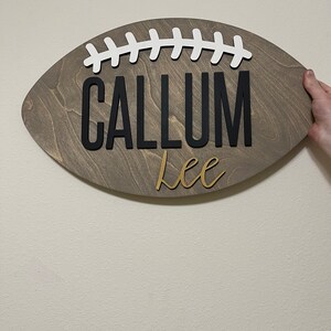 Football Name Sign 18-36 Diameter Round Sign Child Baby Name Football ...