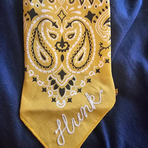 Personalized Chainstitch Embroidered Bandana - USA Made Cotton Paisley ...