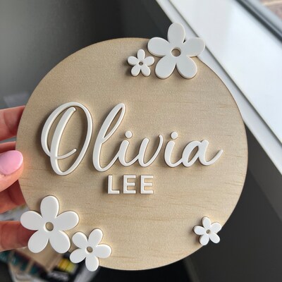 Wooden Birth Plaque New Baby Birth Announcement Baby Name Plaque Baby ...