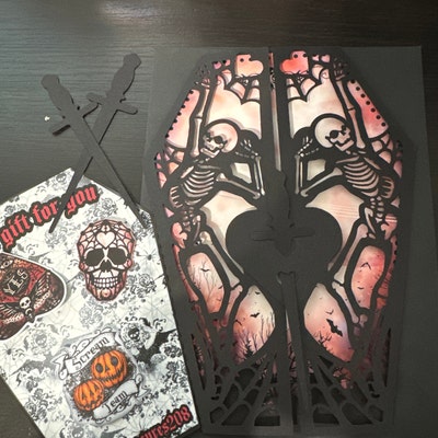 Skull Vines Coffin Card SVG Digital Download - Etsy