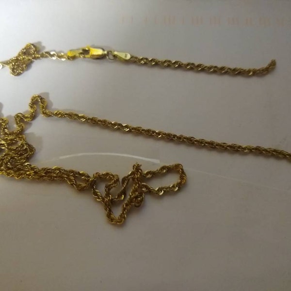 10kt Real Gold Rope Chain 4mm - Etsy