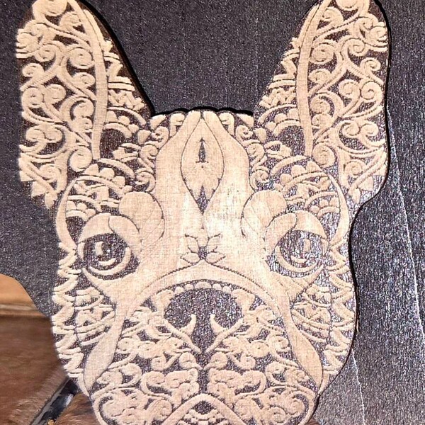 Laser Engraved Frenchie Head, Laser Engraved French Bulldog, Frenchie ...
