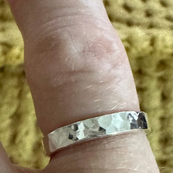 Hammered Sterling Silver Ring - Etsy