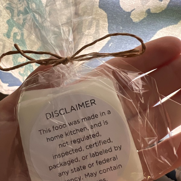 Cottage Food Law Disclaimer Stickers - Etsy