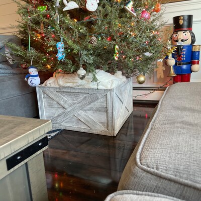 Barnwoodusa Christmas Tree Collar Wood Tree Skirt Variation Farmhouse ...