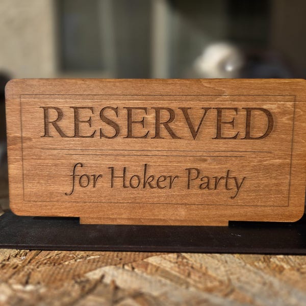 Reserved Table Sign Laser Cut Ready SVG - Personalized Desk Name Plate ...