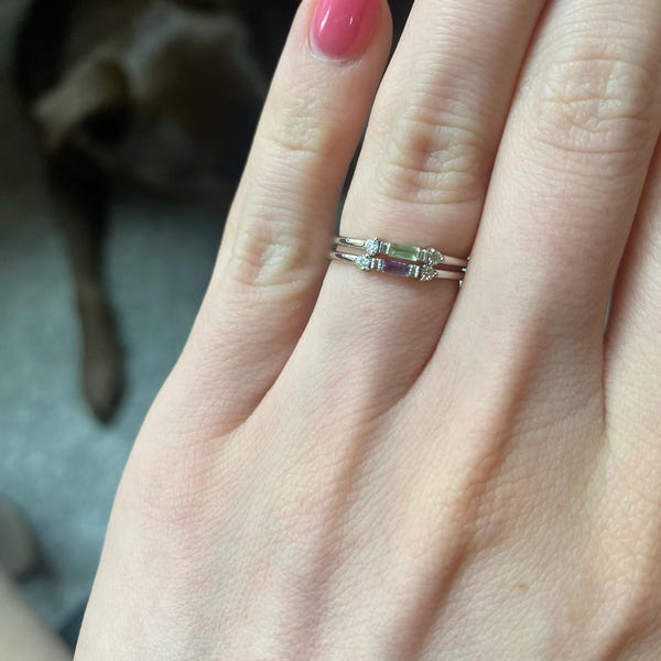 Floating Bubble Wedding Band Women / Single Prong Set Full Eternity ...