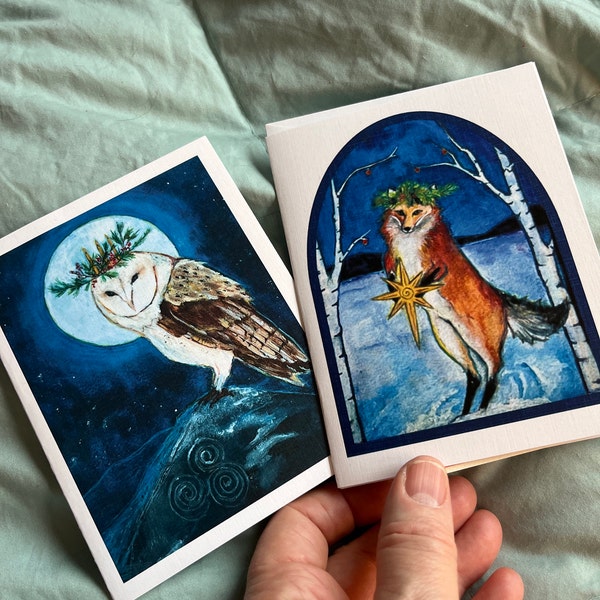 The Wisdom of Winter Stillness. Winter Holiday Owl. Celtic Solstice Owl ...