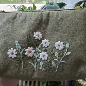Personalized Hand Embroidery Cosmetic Bag, Makeup Bag, Toiletry Bag ...