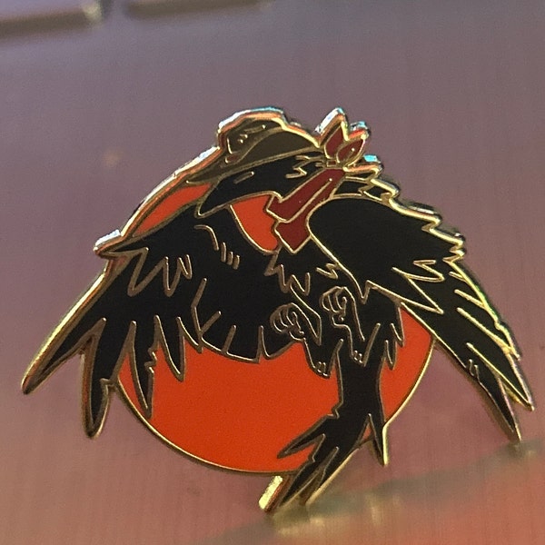 Crow Cowboy "yeecaw" Enamel Pin - Etsy