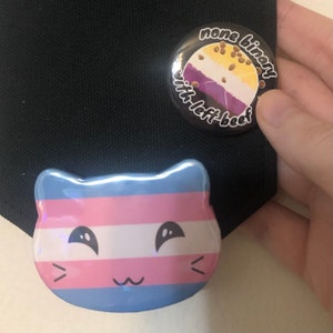 Nonbinary Nyan-binary Pride Button Cat Kitty Non Binary Gender - Etsy