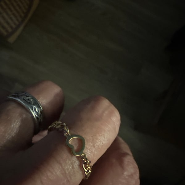 Dainty Double Chain Ring: 16K Gold Plated Minimalist Jewelry - Etsy