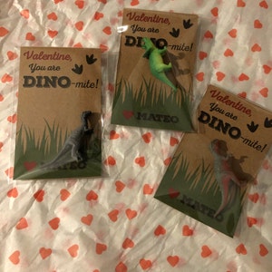 Dinosaur Valentine Cards PRINTED Dino-mite Valentines for - Etsy