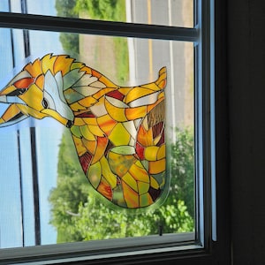 Bunny Stained Glass Window Cling Window Sticker Decal No Adhesive ...