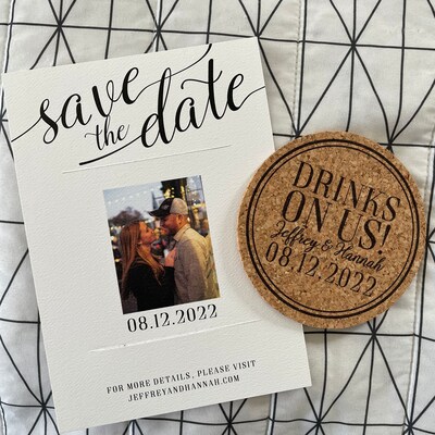 Save the Date Coasters, Free Drinks Save the Date, Unique Save the Date ...