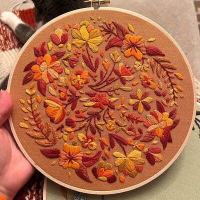 Orange Full Floral Embroidery Pattern & Guide PDF Digital Download ...