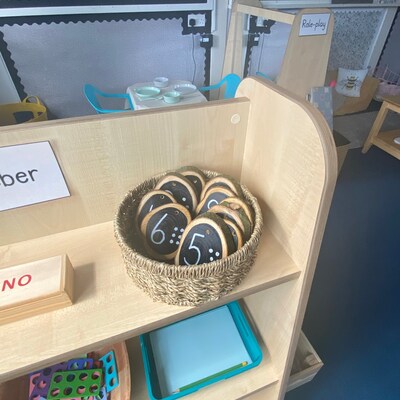 Natural Number Line Log Slice Numbers Painted Chalkboard 1-10 Children ...