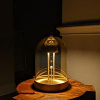 Glass Globe Table Lamp, 4-level LED Touch Dimmable Table Night Light ...