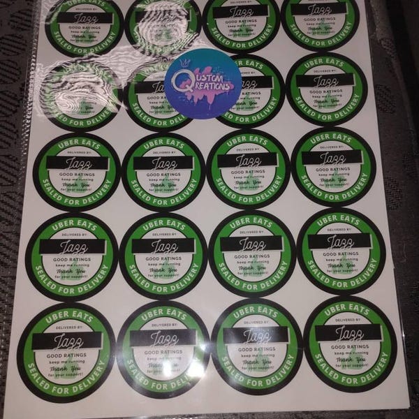 Uber Eats Delivery Stickers for Gig Workers. Custom Personalized Uber ...
