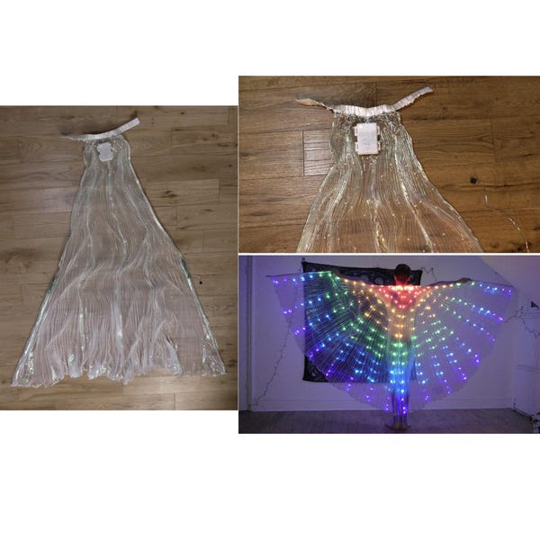 Light up LED Hooded Jacket, Festival Party Rave Coat, Multicolor Glow ...