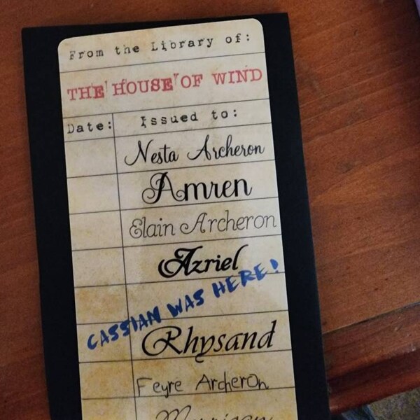ACOTAR House of Wind Library Card Bookmark | A Court of Thorns and ...