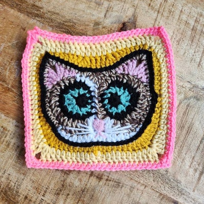 Cat Face Granny Square - Etsy