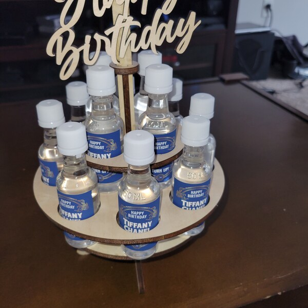 Mini Liquor Bottle Two Layer Cake, Mini Liquor Bottle Celebration Cake ...