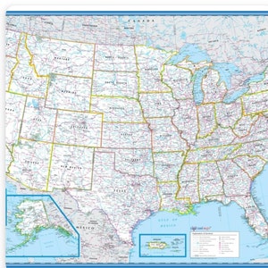 Wyoming State Wall Map Large Print Poster 32wx24h - Etsy