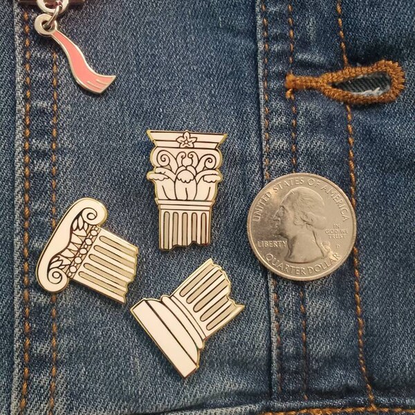 Classical Column Pin Set - Mythology Architecture Art History ...