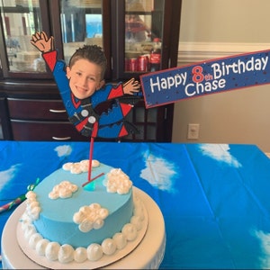 Indoor Skydiving Cake Topper, Parachuting Birthday Party Cake Topper ...
