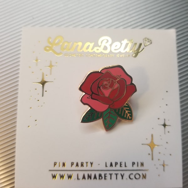 Lapel Pin - Red Rose - Enamel Pin - Pinback Button - Etsy