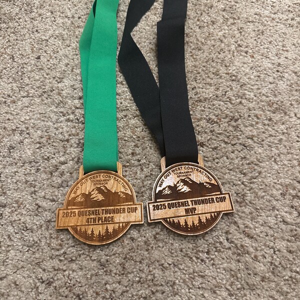 Custom Design . Wood Medal . 5K . Laser Engraved . Hand Finished ...