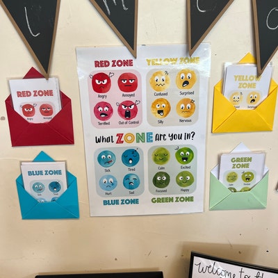 Zones of Self-regulation Coping Skills Cards, Feelings Charts, School ...