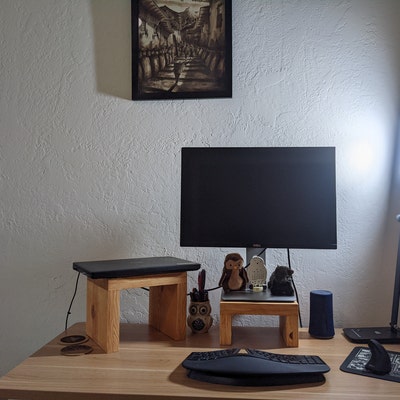 Angled Computer Monitor and Keyboard Stand - Etsy