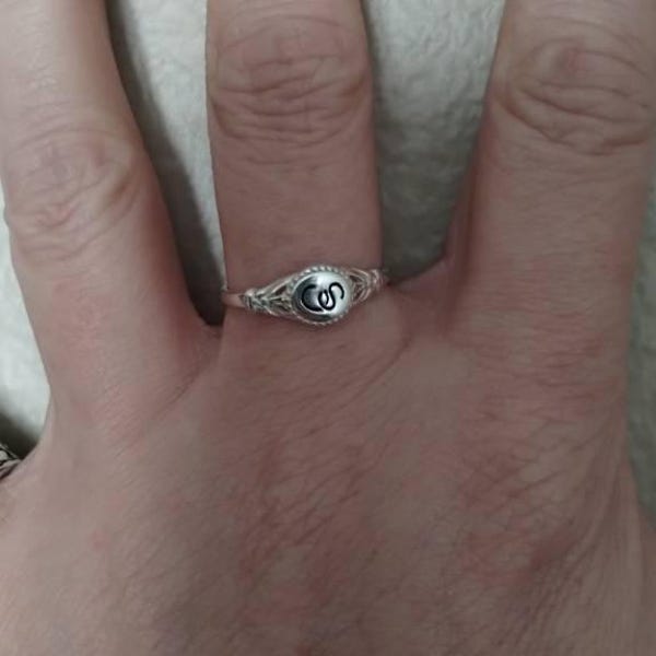 Intertwined Initial Ring: Sterling Silver Personalized Monogram - Etsy