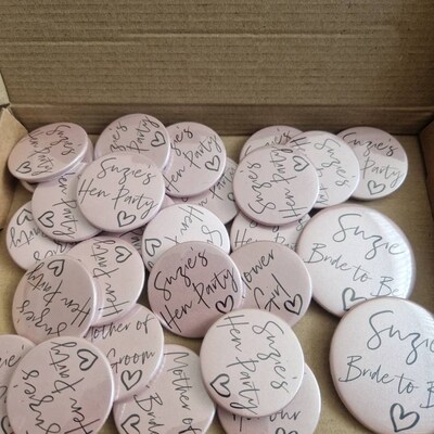 ROSE GOLD Hen Party Badges. Team Bride Badges 38mm.. Hen Do Badge. Hen ...