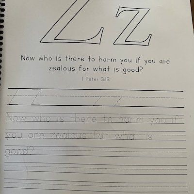 ABC Scripture Memorization Workbook penmanship Practice, Copywork, Abc ...