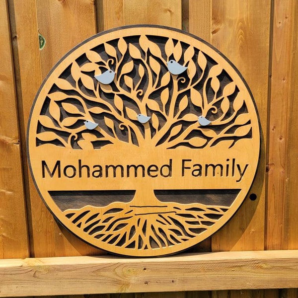 Family Tree SVG DXF Design File Sign, Family Tree Monogram, Family Tree ...