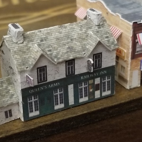 Paper Model British Pub Cardstock Kit - Paper Craft for Model Trains or ...