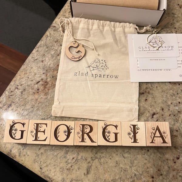 FLOWER GARDEN NAME Floral Name Blocks | Personalized | Kids Room ...