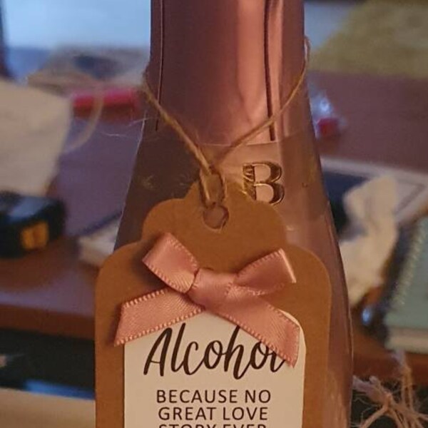 Personalised Alcohol Tags Wedding Favour Gift Tag to Fit Miniature ...